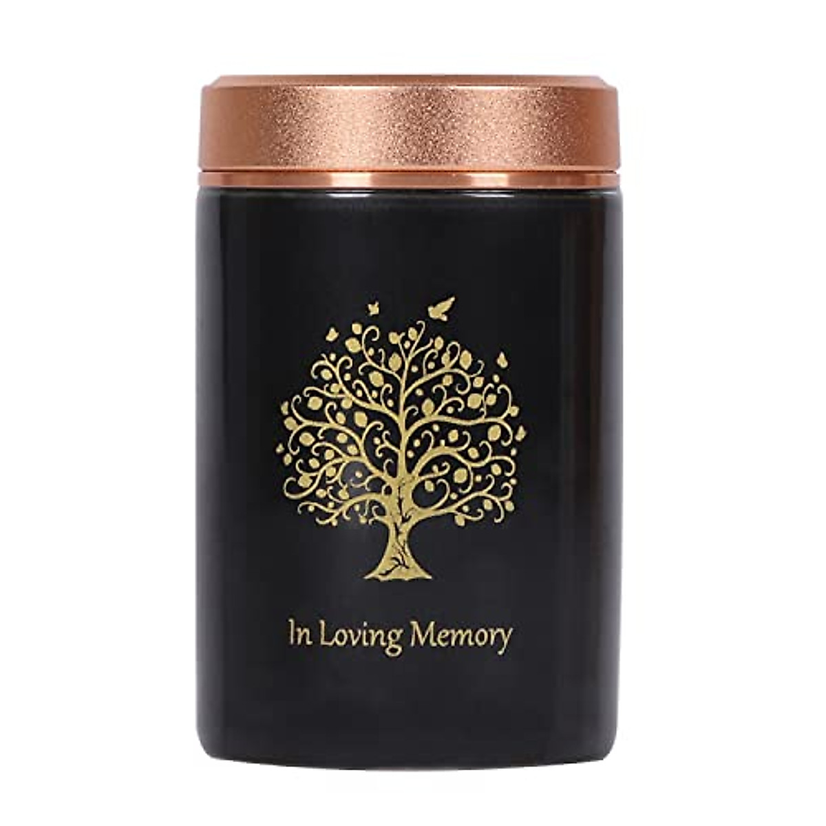 Small Urn for Human Ashes - 3'' Tree of Life Handicrafted Urn - Beautiful Tiny Keepsake Urns - Mini Urn Made of Ceramic - Hold 5 Cubic Inches of Ashes