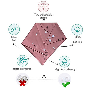Knindnn Baby Bandana Drool Bibs,5 Pack Soft and Absorbent Baby Drool Bibs