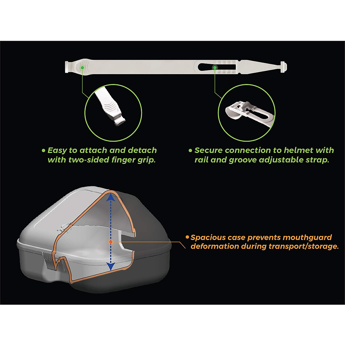 COOLLO SPORTS Lip Guard Mouthguard 3-in-1 TRANSFORMER Pacifier Football Mouthpiece Sports Lip Protector for Adults & Youth USA Flag & Fangs mouthpiece (Case Included) (Blue Camo (Two Layers))