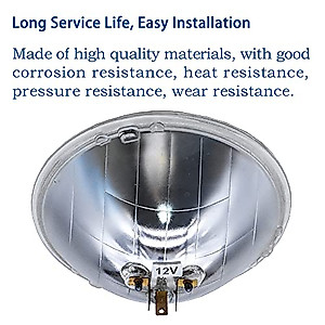 JEEFHO H6024 Super Vision Crystal Headlight, Halogen Sealed Beam Headlight, (7"" ROUND, 178MM) (110/130W), Replaces# H6024