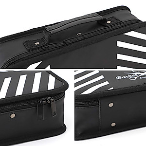 Segbeauty Barber Carrying Case, 11.8 x 8.5in Hair Styling Travel Tool Bag, Professional Salon Hair Cutting Grooming Kit Storage Organizer for Clippers, Scissors, Barber Supplies