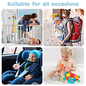 Baby Teether Toys for 12-18 Months, Montessori Sensory Teething Toys for Babies 1+ Year Old, Infant Car Seat Toys Pull String Activity Silicone Toy Fish Shape Chew Toys for Boys Girls, BPA Free