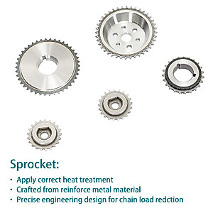 Timing Chain Kit with Tensioner Guide Rail Crank Sprocket Balance Shaft Sprocket | for 2.0L 2.2L 2.4L GM Buick Chevy GMC Pontiac Saturn | Replaces# 9-4201S, 9-4201SX, 9-4202S, 12680750