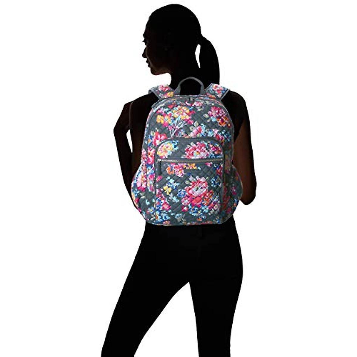 Vera Bradley Women's Cotton Campus Backpack, Pretty Posies, One Size