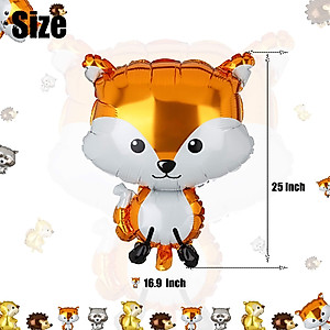 2 Pcs Fox Shaped Great Mylar Foil Critter Balloon Woodland Themed Party Birthday Baby Shower Decorations