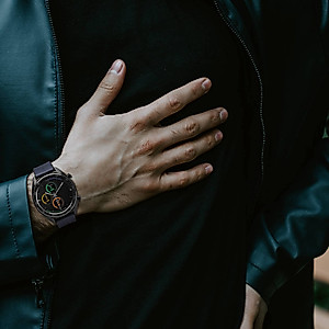 Anbeer Leather Silicone Hybrid Wacth Bands 20mm 22mm Genuine Leather and Rubber Watch Strap for Men and Women