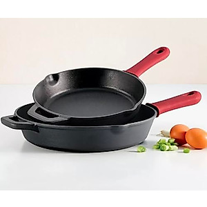 Tramontina Preseasoned Cast Iron 2 Pk Skillets with Silicone Grips