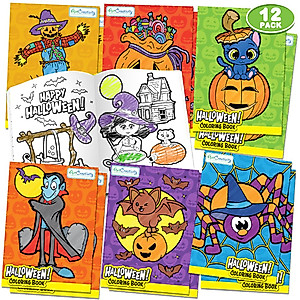 ArtCreativity 12 Pack Halloween Coloring Books Party Favors for Kids - Halloween Non-Candy Treats - Goodie Bag Stuffer Fillers - Boo Basket Stuffers - Halloween Treats for Kids