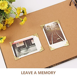GOONAVI 15 Sheets 360 Pcs Photo Corners Mounting Self Adhesive for DIY Photo Album Journal Gold On Black