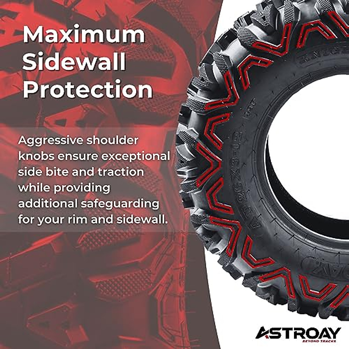 Astroay Knight 27 x 8-12 ATV/UTV All-Terrain Tire - Exceptional Traction and Control | Puncture & Abrasion Resistant | Optimal Grip for Enhanced Maneuverability Off-Roading