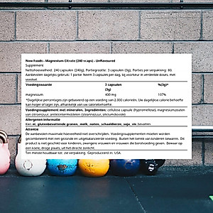 Now Supplements, Magnesium Citrate, Enzyme Function*, Nervous System Support*, 240 Veg Capsules