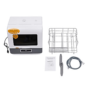 Portable Countertop Dishwasher Compact Dishwasher,3 Washing Programs,75°C Hot Air Drying,360° Rotating Spray,Automatic Mini Dish Washing Machine for House,Dorm,Apartment,RV