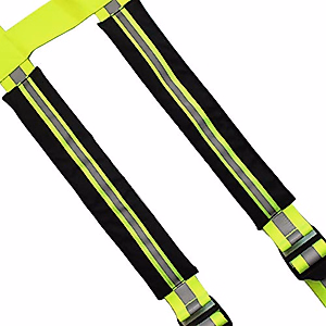 MELOTOUGH Firefighter Pant Suspenders Fire/Rescue Quick Adjust Suspenders with Reflective Strip (48 inch-, Black Lime Reflective)…