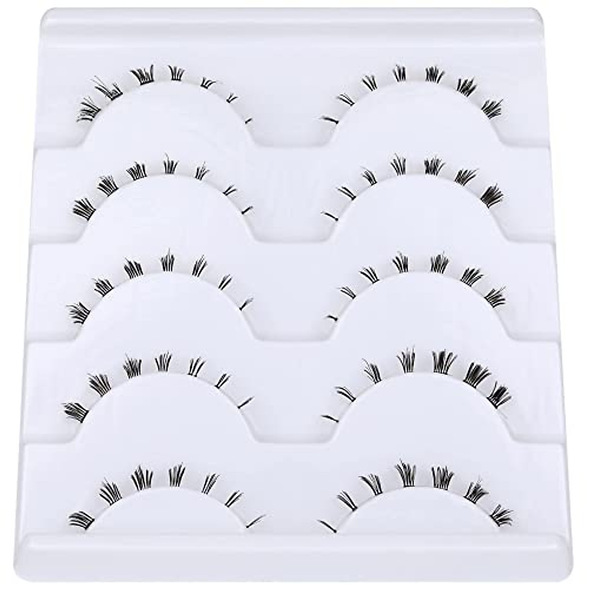 Lower Lashes 5 Pairs Clear Band Bottom Lashes False Eyelashes Natural Look Demi Wispies lashes Strip Eye Lashes Under Lashes Extensions Soft Handmade Fake Lashes Pack by Zenotti