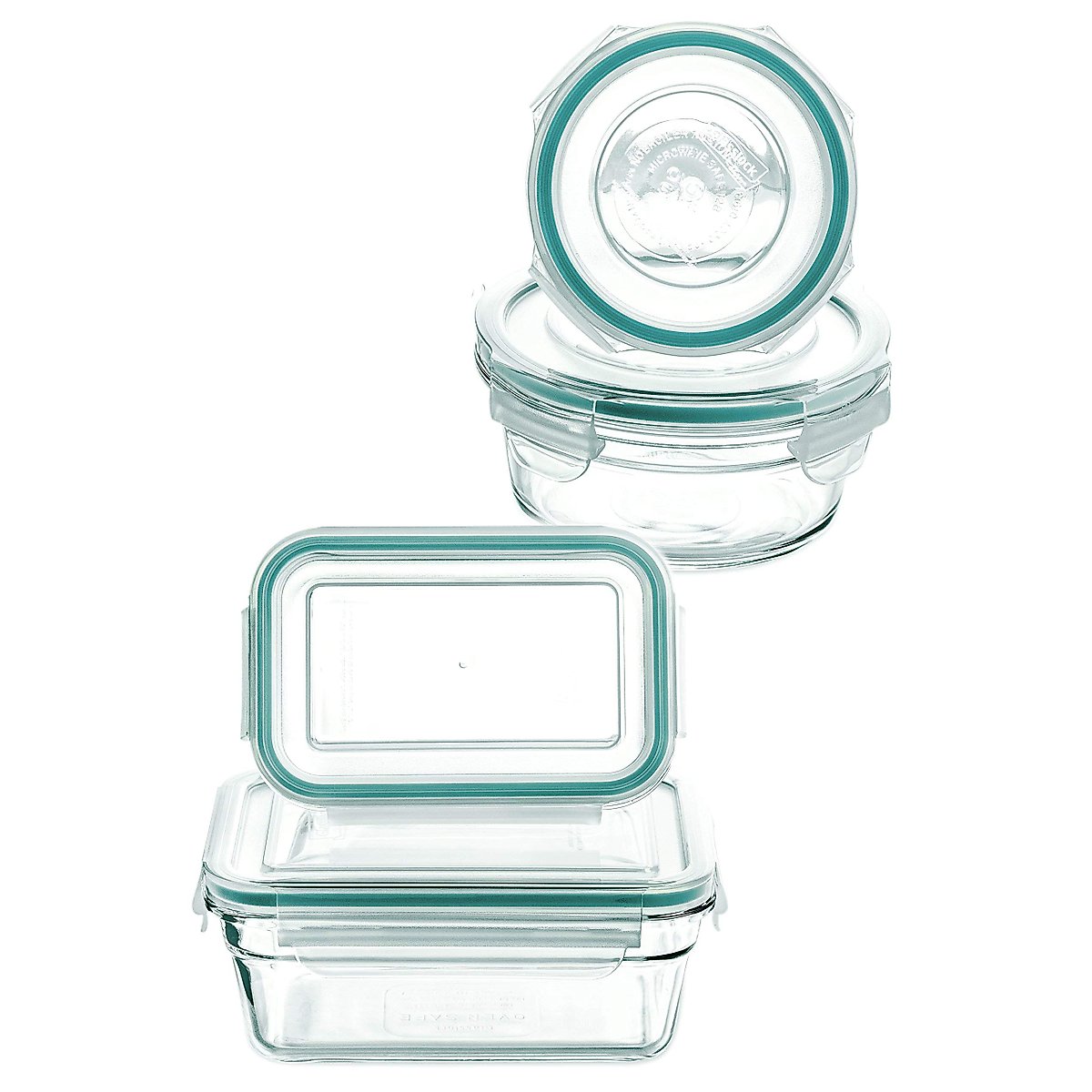 New Snaplock Lid: Tempered Glasslock Storage Containers 8pc (contains 4 container & 4 Lid) set~Microwave & Oven Safe