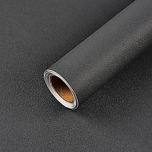 23.4in x197in Grey Wallpaper Peel and Stick Removable Self Adhesive Grey Contact Paper for Cabinets Bedroom Bathroom Wall Covering Matte Textured Waterproof DIY Decorative