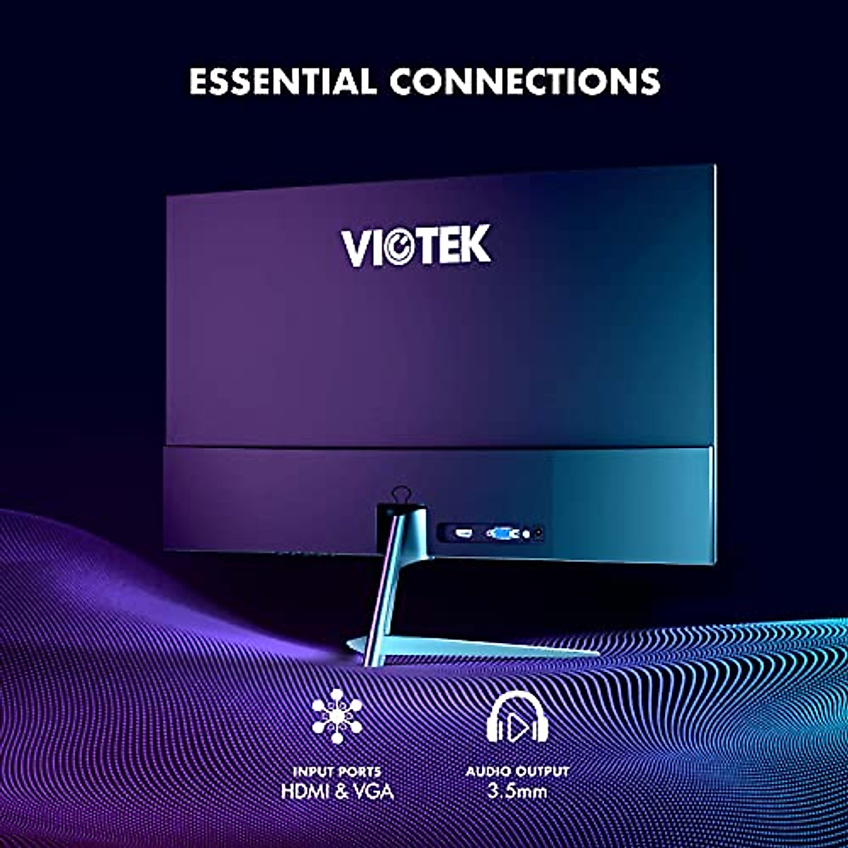 Viotek NBV24CB2 24-Inch Curved Monitor, 75 Hz Full-HD Frameless Monitor for Home, Office & Gaming | VGA, HDMI, 3.5mm | Adaptive Sync w/Superior Dead Pixel Policy + 3Yr Performance Promise