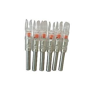 Jiexi Hwyp Automatically Lighted Led Nocks for Inner Diameter 6.3 mm Compound Bow Arrows GT Size Pack of 6 (red)