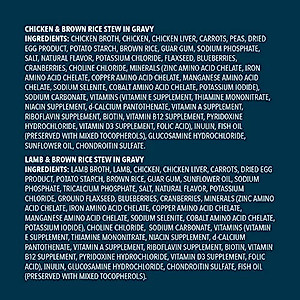 Amazon Brand - Wag Wet Dog Food Topper, Chicken & Lamb Brown Rice Stew in Gravy Variety Pack, 5.3 Oz Pouches (Pack of 24)