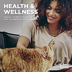 GNC for Pets Advanced Immune Support Cat Supplements 60 Ct | Lysine Treats for Cats, Immune Support Cat Vitamins and Supplements | L-Lysine,Vitamin C, and Brewers Dried Yeast Cat Supplement