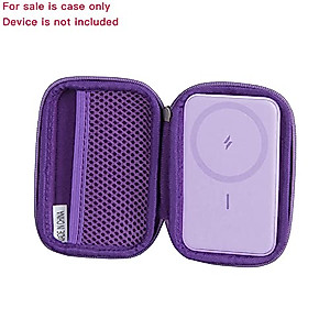 Hermitshell Hard Travel Case for Anker 622 / Anker 621 Magnetic Battery (MagGo), 5000mAh Foldable Magnetic Wireless Portable Charger (Purple)