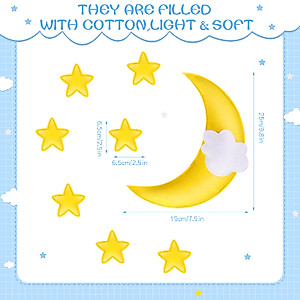 16 Pcs 3D Cloud Hanging for Ceiling Decorations Star Moon Decorations Felt Fake Cloud Party Ornaments Star Moon Props for Nursery Children Room Baby Room Art Wedding