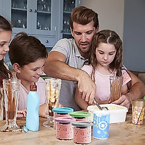 NASHARIA Ice Cream Containers: Ice Cream Containers for Homemade Ice Cream BPA-Free Dishwasher Safe Homemade Ice Cream for Ninja Creami Pints and Lids - 4 Pack for NC301 NC300 NC299AM Series