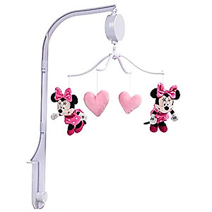 Lambs & Ivy Disney Baby Minnie Mouse Love Pink Musical Baby Crib Mobile Soother