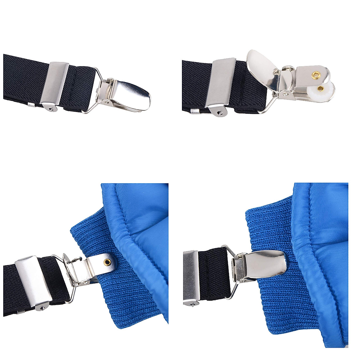 TRIWONDER Mitten Clips for Toddlers Kids Gloves Clips Adults Dress Clips Back Cinch Suspender Sweater Cardigan Shawl Boot Hat Clip for Travel (Black, 7.5cmx2-10cmx1-120cmx1)