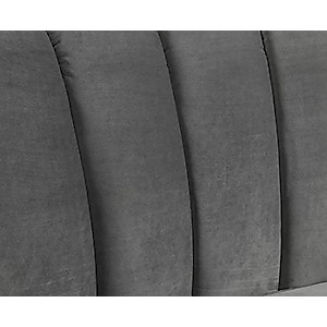 Legend Furniture Curved Sofa Velvet Symmetrical Modular Round couches for Living Room Sectional, 142" L x 32" D x 36" H, Grey