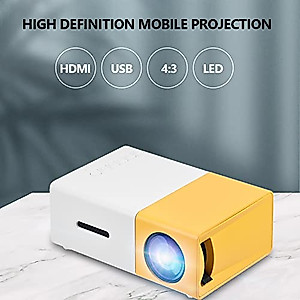Limouyin YG300 Mini Video Projector,4 : 3 LED HDMI Full HD Outdoor Movie Projector,USB Portable Home Theater Video Projector for,Gift for Christmas,Kids Projector