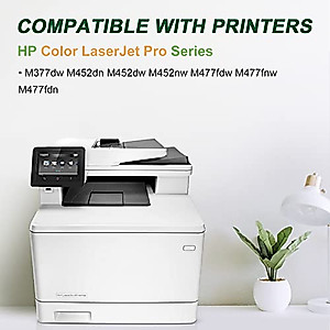 CAVDLE 410X Remanufactuared Toner Cartridge Replacement for CF410X 410X Work with Color MFP M377dw M452dn M452dw M452nw M477fdw M477fnw M477fdn Printer (Black Cyan Yellow Magenta, 4-Pack)