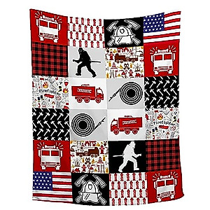Fire Truck Blanket Ultra Soft Truck Car Blanket for Toddler Boys Men Truck Gifts for Truck Lovers Police Firefighter Blanket for Birthday Anniversary Couch Bed Outdoor 40"x50"for Kids/Child
