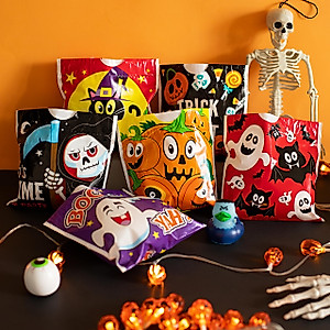 JOYIN 96 Halloween Drawstring Treat Bags 6"x6" Halloween Goody Bags for Kids' Trick or Treat Goodie Bags Classroom Halloween Party Favor Supplies