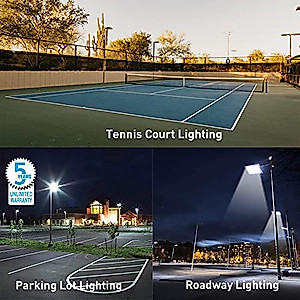 OSTEK 150W LED Parking Lot Lights with Dusk-to-Dawn Photocell Sensor, Outdoor Commercial Area Lighting Fixture 21000LM - Waterproof IP65 5000K LED Shoebox Pole Light with Slip Fitter Mount 100-277V