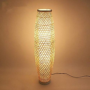 Floor lamp Bamboo Wicker Rattan Shade Vase Floor Lamp Fixture Rustic Asian Japanese Nordic Art Light Corridor Luminaria Fitting