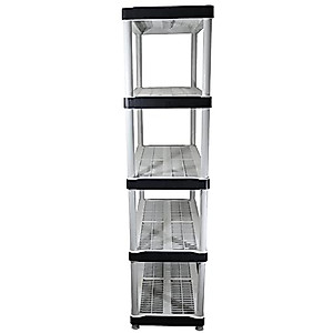 HDX 36” x 72” 5-Tiered Ventilated Plastic Storage Shelving Unit w/ Raised Feet and Tool-Free Assembly