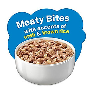 Friskies Purina Natural Wet Cat Food, Ocean Favorites Meaty Bits with Tuna, Crab & Brown Rice - (24) 5.5 oz. Cans