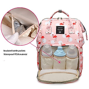 Starte Diaper Bag for Mom/Dad,Flamingo Bag for Women Waterproof Travel Backpack,Spacious Tote Shoulder Bag Organizer,Pink