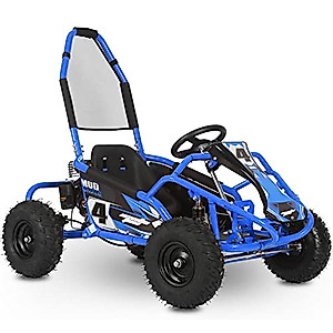 MotoTec Mud Monster 98cc Go Kart Full Suspension Blue, Large