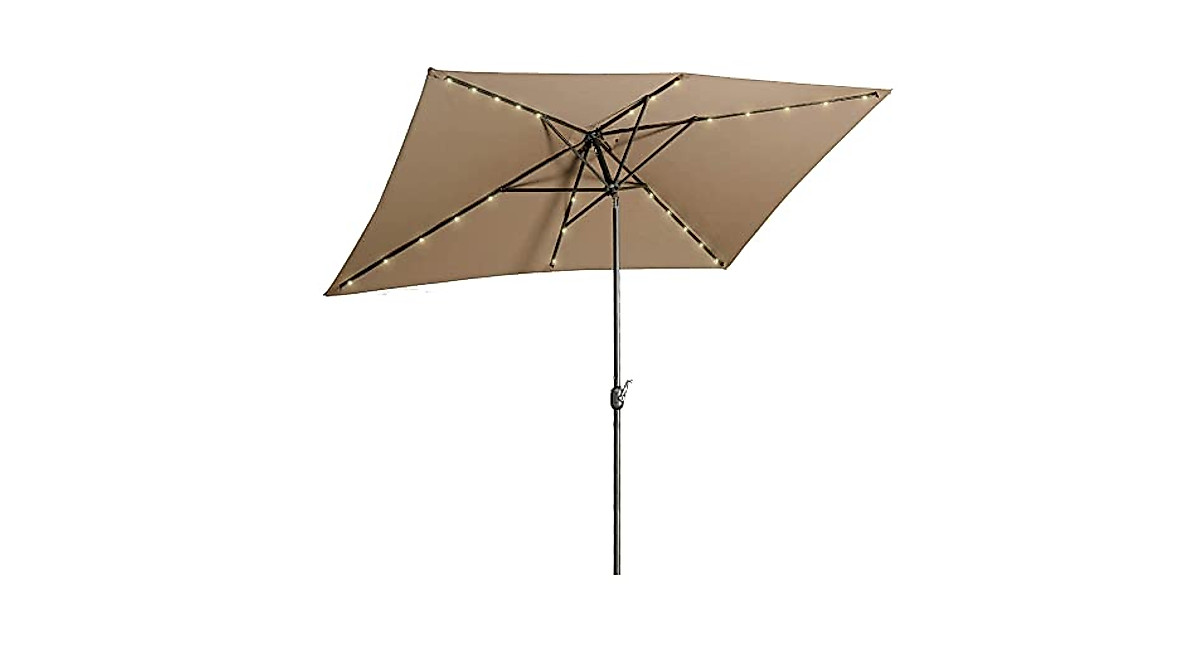 Aok Garden 6.5FT Solar Patio Umbrella - Stylish & Durable