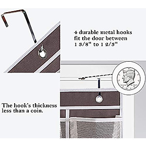 MISSLO Heavy Duty Organizer for Narrow Door with 12 Mesh Pockets (Brown)