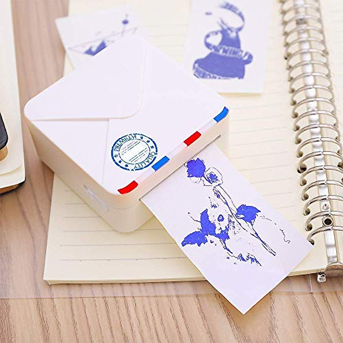 Phomemo M02S Mini Thermal Printer- Bluetooth Thermal Photo Printer with 3 Rolls Transparent Sticker Paper, Compatible with iOS + Android for Plan Journal, Study Notes, Art Creation, Work, Gift