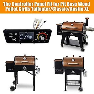 Digital W/LCD Display Control Board Replacement Parts Kit Compatible with Pit Boss Pellet Grill Smoker Austin XL,Tailgater,Classic, Include Meat Probe, Temperure Sensor Probe, and Igniter Hot Rod