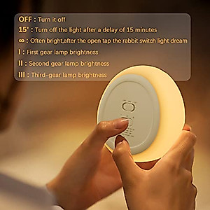 POQCCT Decor Night Light for Kids USB Rechargeable Cute Bunny LED Lamp with Timer & Touch Control Rabbit Shape Dimmable Warm Night Lights for Baby Breastfeeding Sleep Nursery Soft Eye Caring