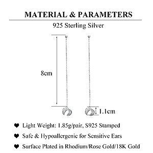 SLUYNZ 925 Sterling Silver Cuff Earrings Chain Studs for Women Cartilage Earrings Crawler Earrings Wrap (Style 2)