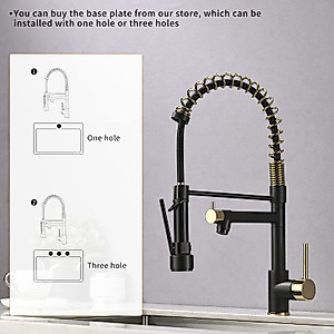 AIMADI Kitchen Faucet,Black Kitchen Faucet with Sprayer,Commercial Style Matte Black Faucet Kitchen Single Handle Single Hole Kitchen Sink Faucet