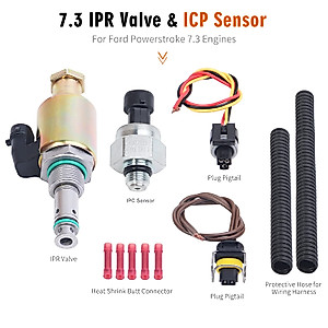7.3 IPR Valve Injector Pressure Regulator & ICP Control Sensor with Pigtail Compatible with Ford F250 F350 F450 F550 Super Duty E350 E450 E550 Excursion F650 F750 F81Z9C968AA 1829856C91 1841217C91