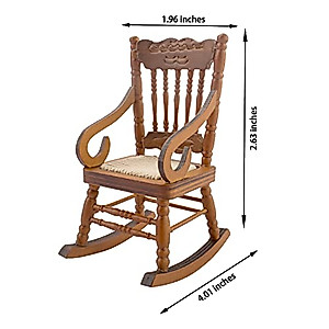 2 Pcs Miniature Rocking Chairs Handmade Mini Wooden Model Chair for Mini House Accessories Furniture Decoration