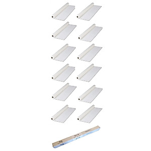 QSD Plastic Party Banquet Disposable Tablecloth Roll White- 300 ft. x 40 in. - Each Roll Covers 36 8' Foot Tables - 12 Pack